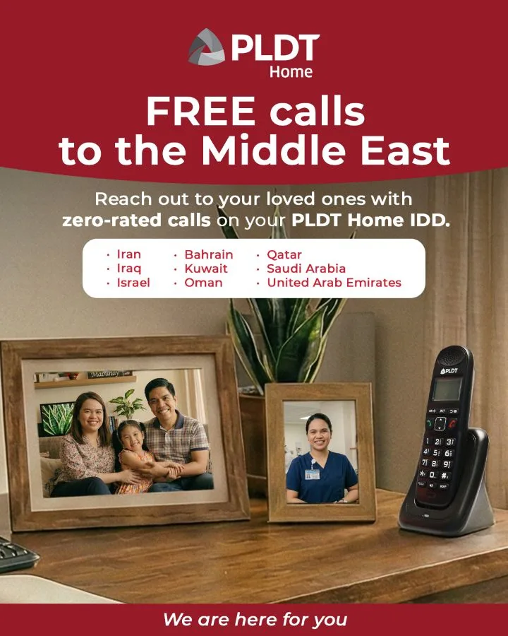 PLDT Home: Free Calls to Filipinos in Middle East - MyCebu.ph: Re ...
